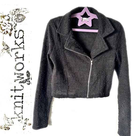Knitworks | Jackets & Coats | Knitworks Girls Knit Motorcycle Jacket ...